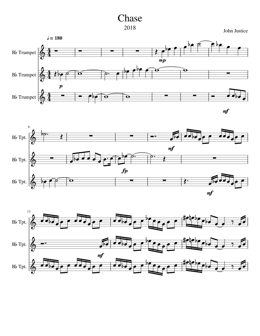 Chase Sheet music for Trumpet | Download free in PDF or MIDI ...