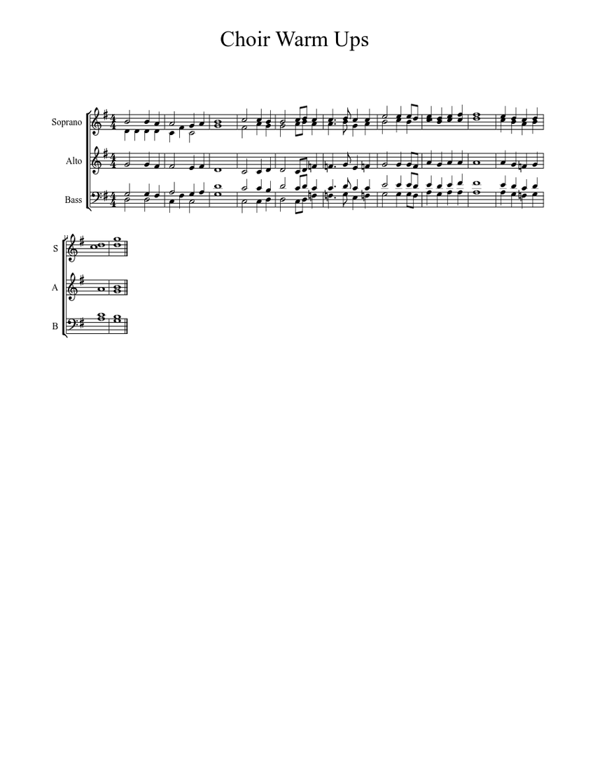 Choir Warm Ups Sheet music | Download free in PDF or MIDI | Musescore.com