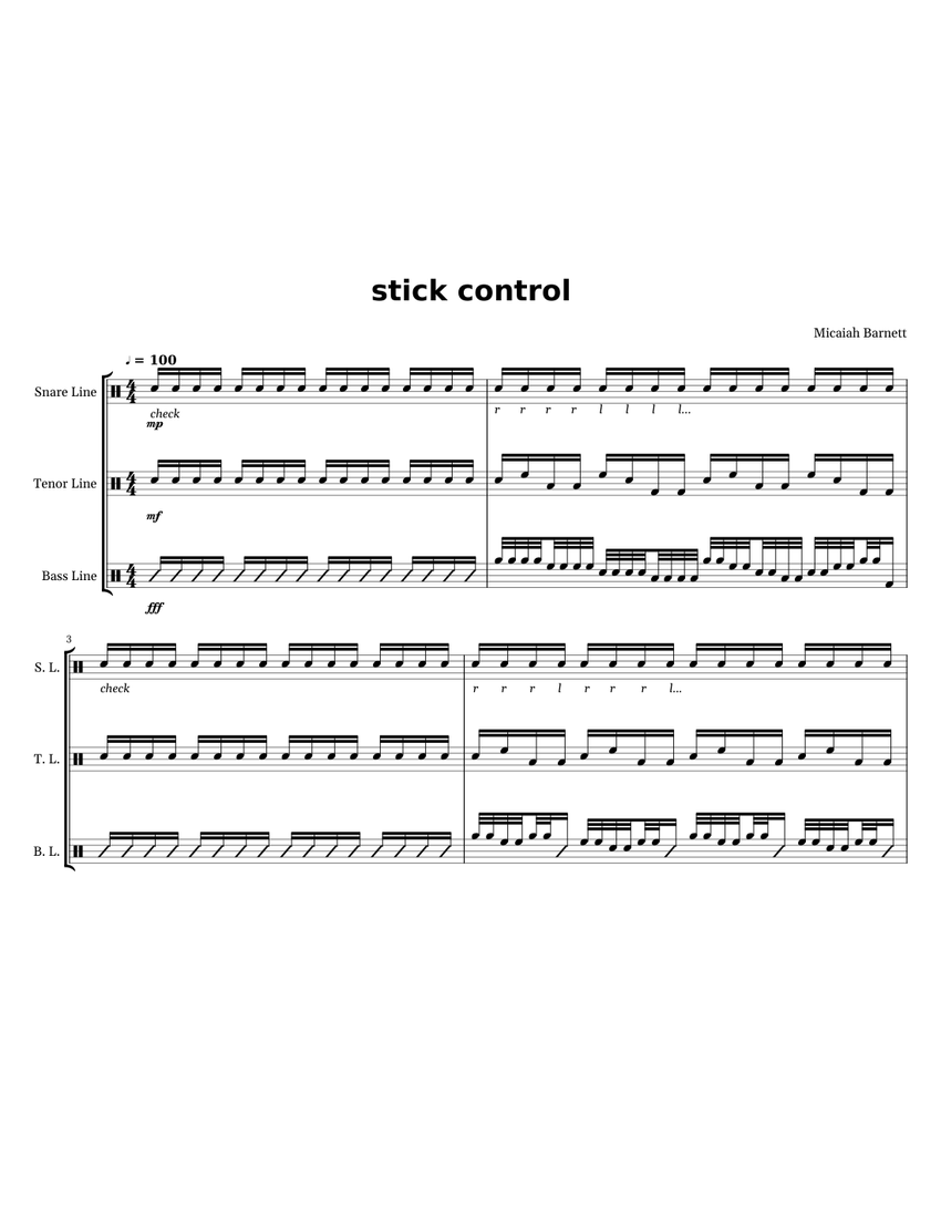 stick control Sheet music | Musescore.com