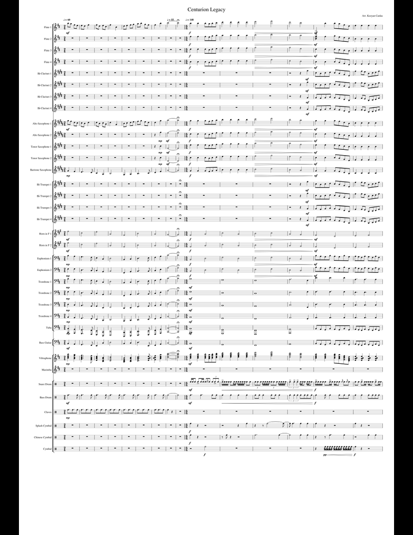 Centurion Legacy sheet music for Flute, Clarinet, Alto Saxophone, Tenor ...