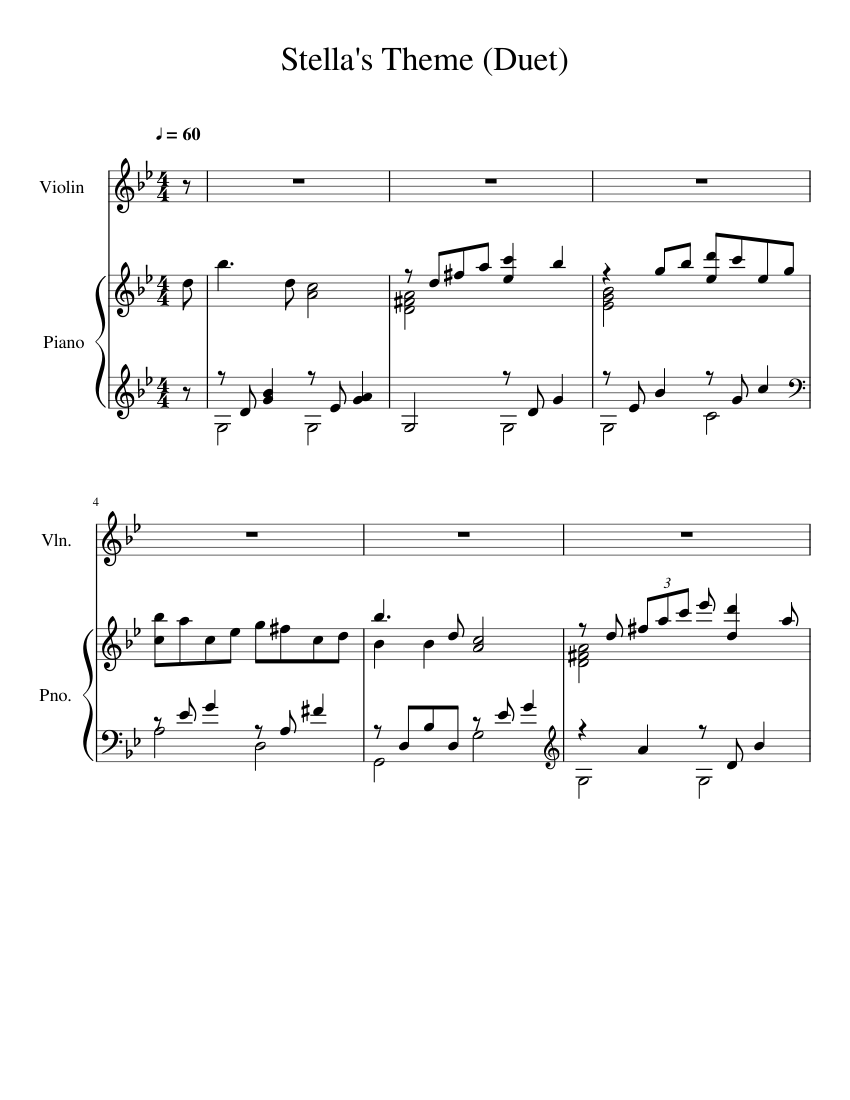 Stella's Theme (Duet) Sheet music for Violin, Piano | Download free in ...