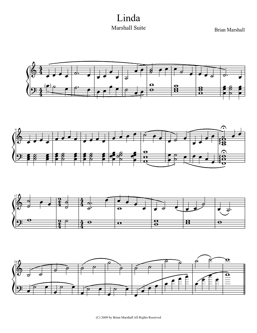 Linda Sheet music | Download free in PDF or MIDI | Musescore.com