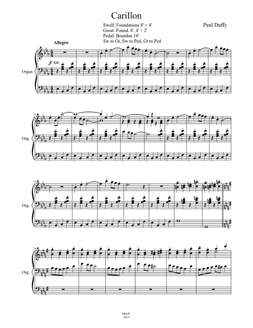 Carillon in Eb Sheet music | Download free in PDF or MIDI | Musescore.com