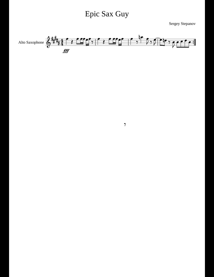 Epic Sax Guy sheet music for Alto Saxophone download free in PDF or MIDI