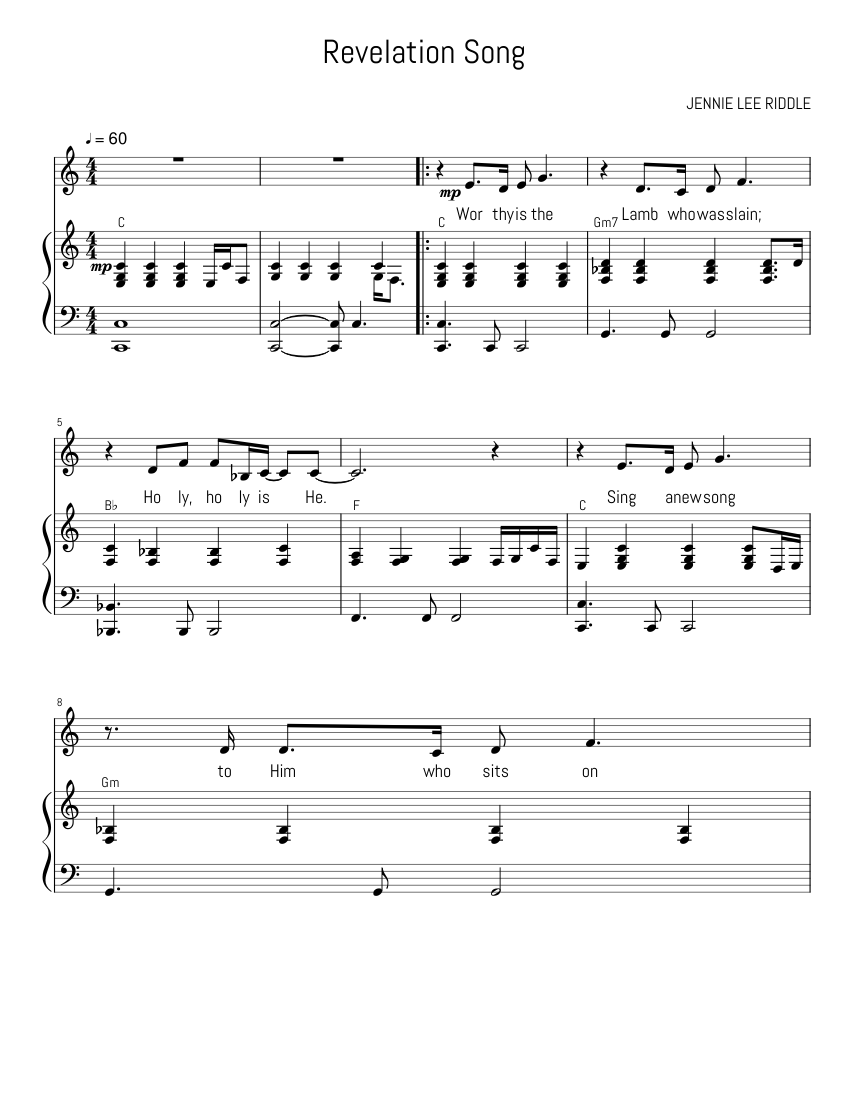 Revelation Song Sheet music for Piano, Voice | Download free in PDF or ...