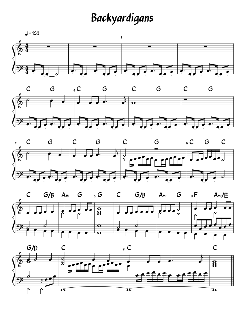 Backyardigans sheet music for Piano download free in PDF or MIDI