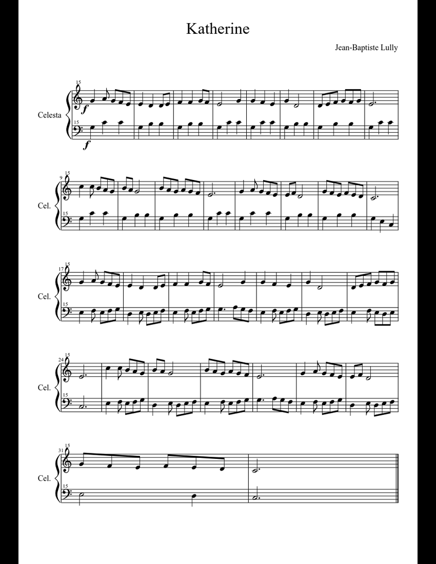 Katherine's Waltz sheet music download free in PDF or MIDI