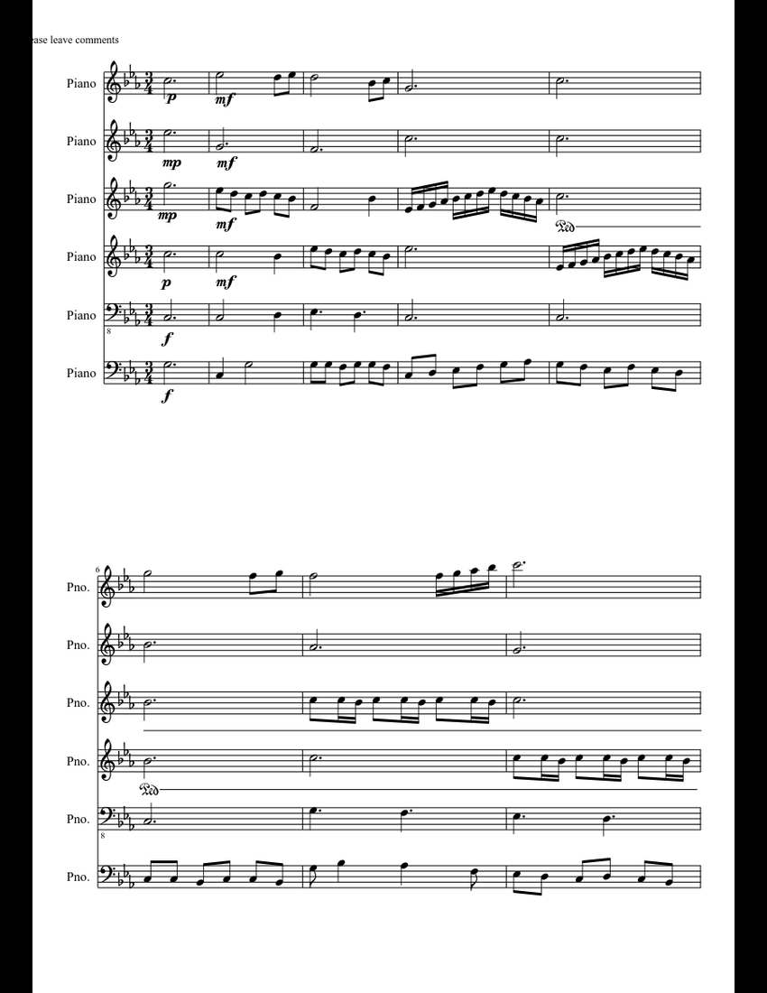 Castle song sheet music download free in PDF or MIDI