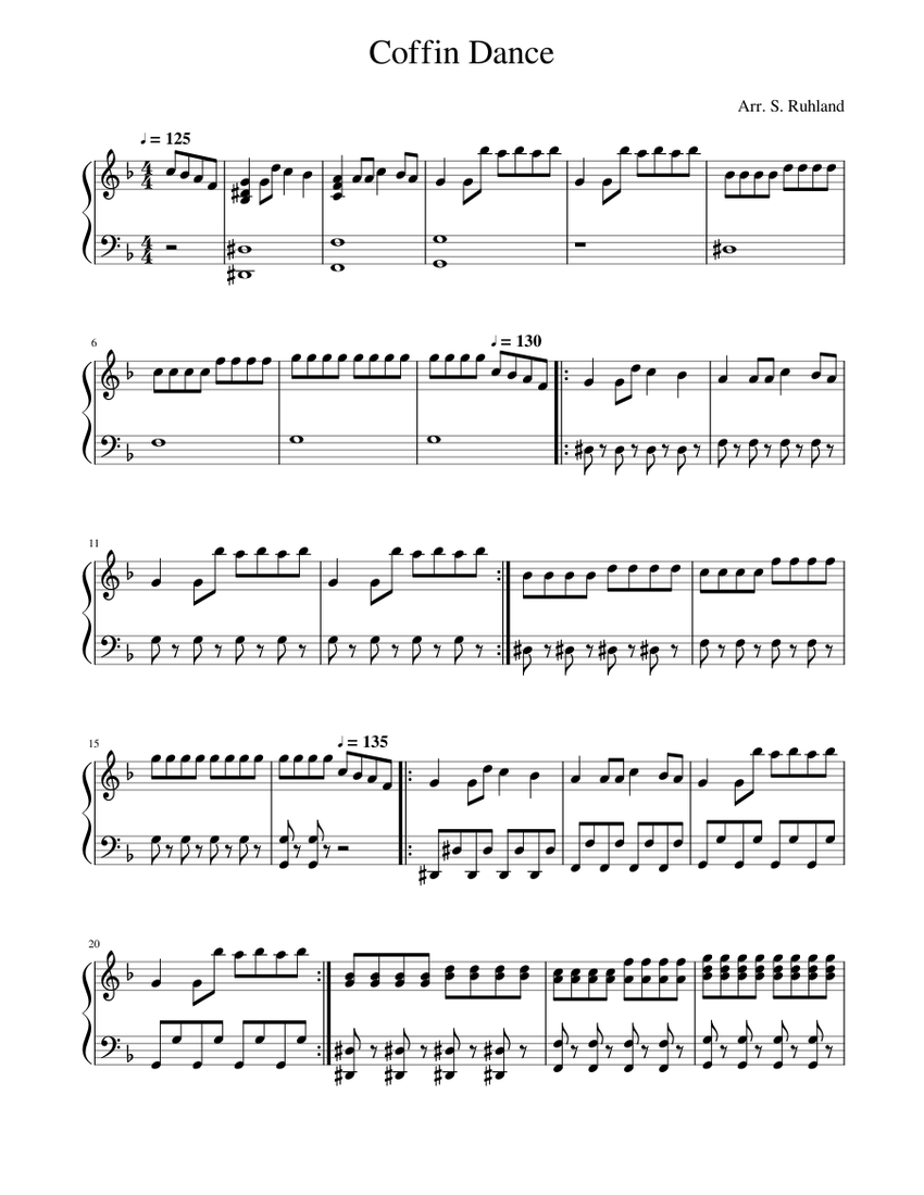 Coffin_Dance Sheet music for Piano (Solo) | Musescore.com