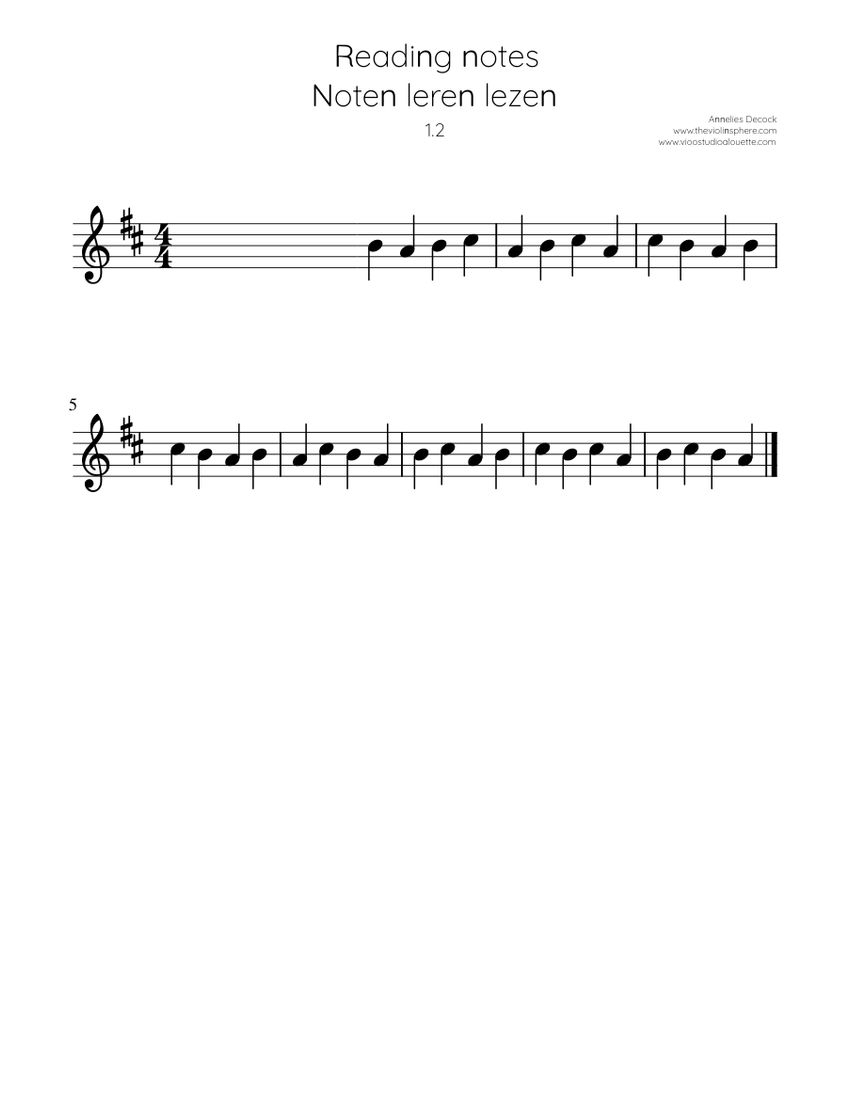 Noten leren lezen 1.2 Play Along Sheet music for Piano (Solo ...