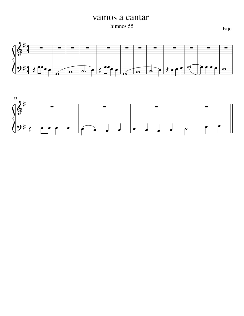 Vamos a cantar Sheet music for Piano (Solo) | Musescore.com