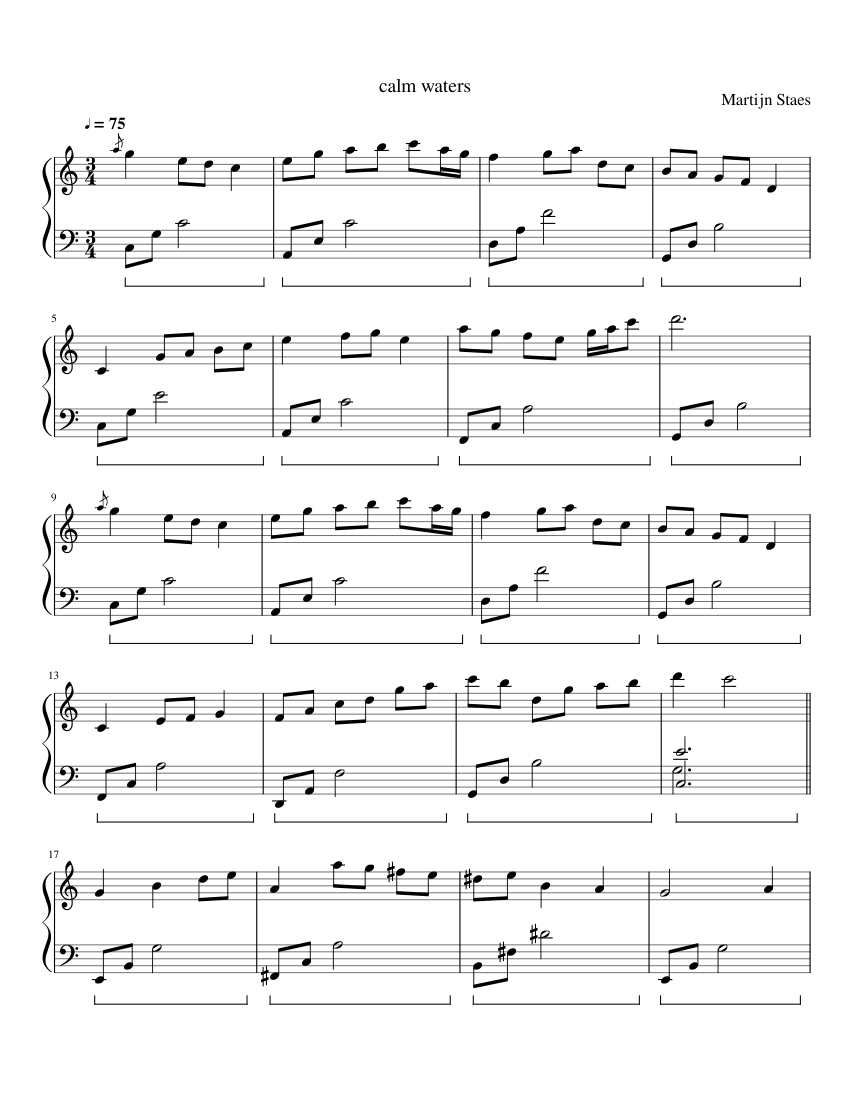 Calm waters Sheet music for Piano (Solo) | Musescore.com
