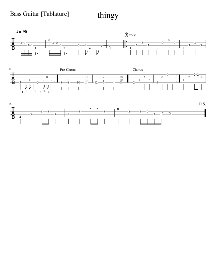 Bass Guitar Tablature Sheet music for Bass (Solo) | Musescore.com