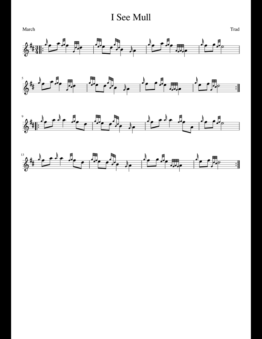 I See Mull sheet music for Piano download free in PDF or MIDI
