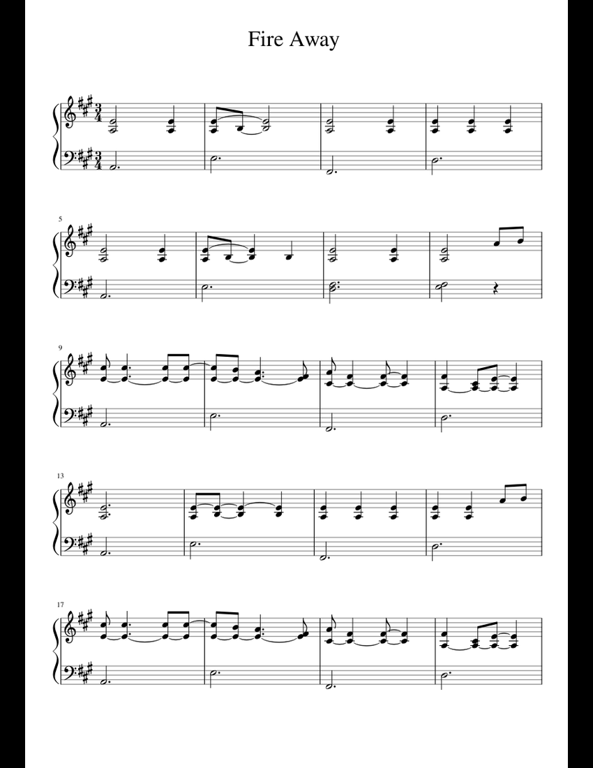 Fire Away - Chris Stapleton sheet music for Piano download free in PDF ...