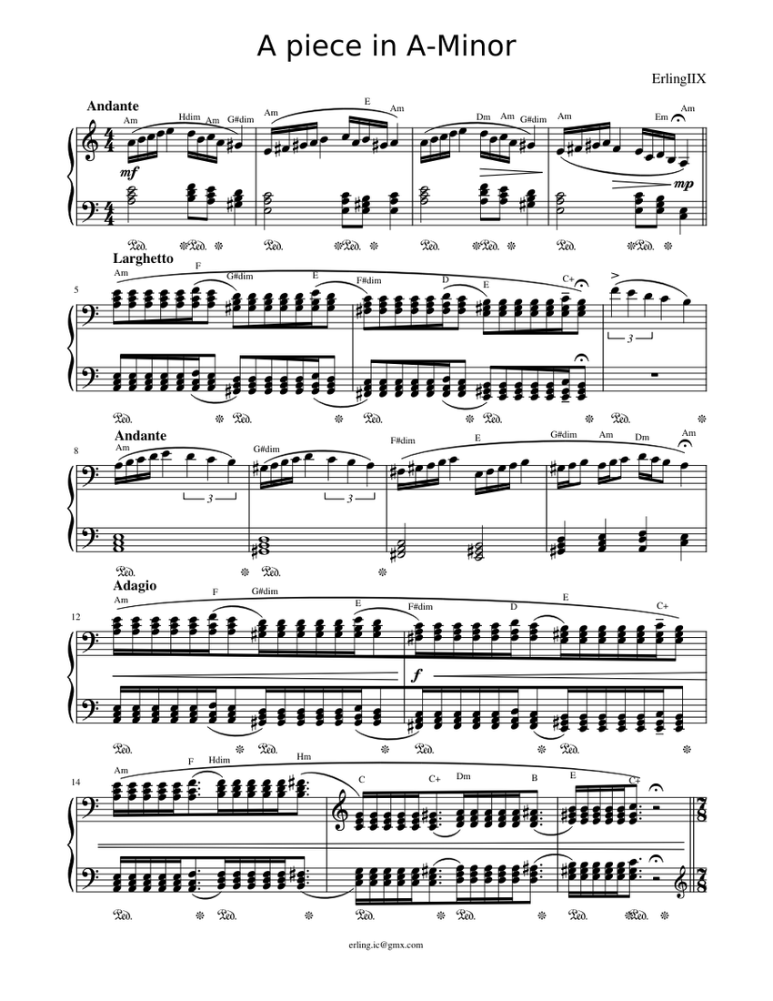 A_piece_in_A-Minor Sheet music for Piano (Solo) | Musescore.com