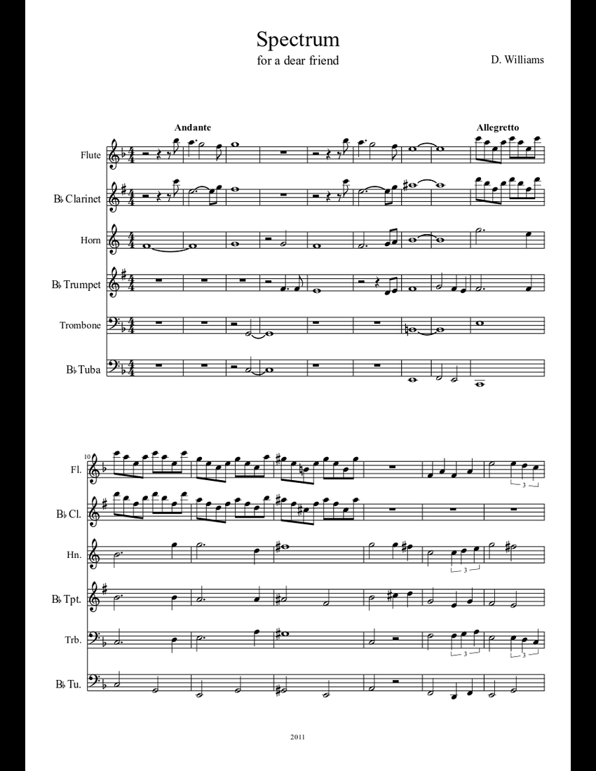 Spectrum sheet music download free in PDF or MIDI