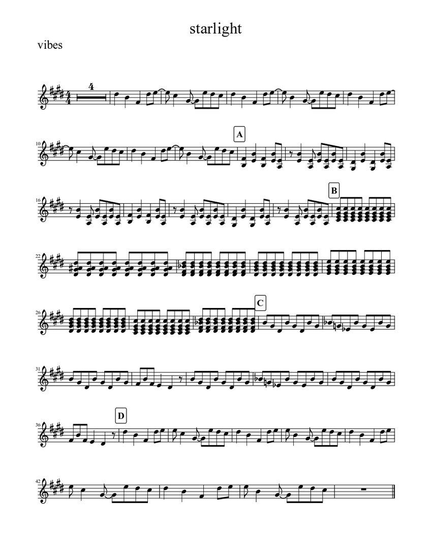 starlight Sheet music | Download free in PDF or MIDI | Musescore.com