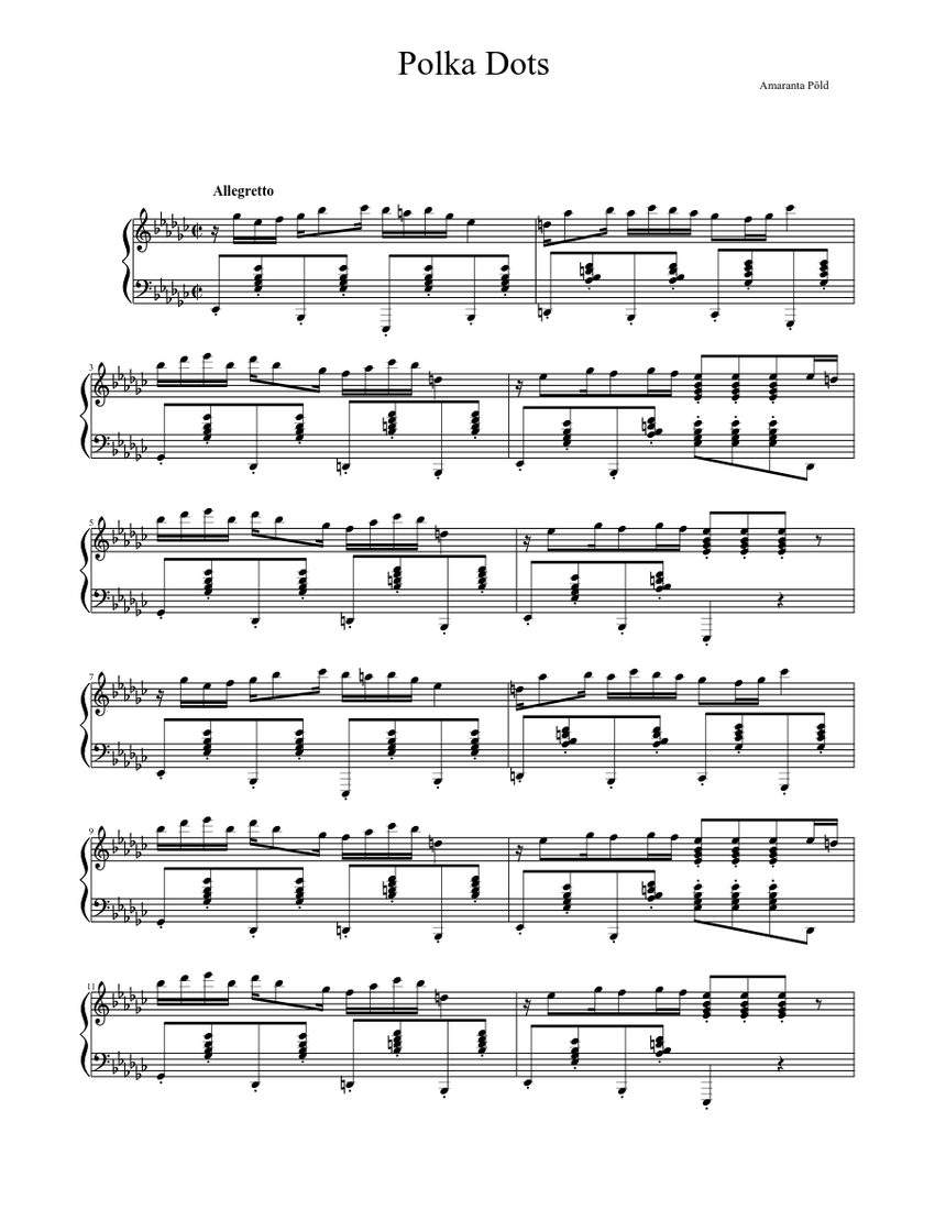 Polka Dots Sheet music | Download free in PDF or MIDI | Musescore.com