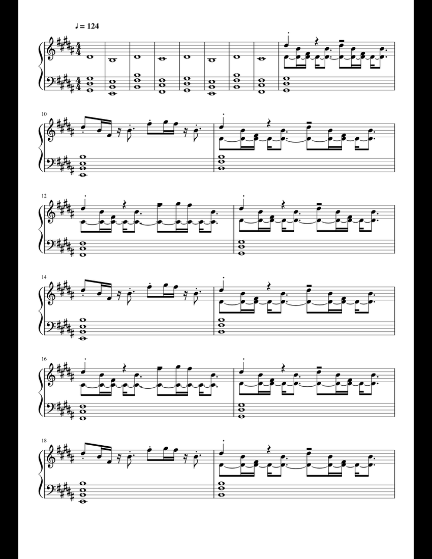 Tobu Hope sheet music for Piano download free in PDF or MIDI