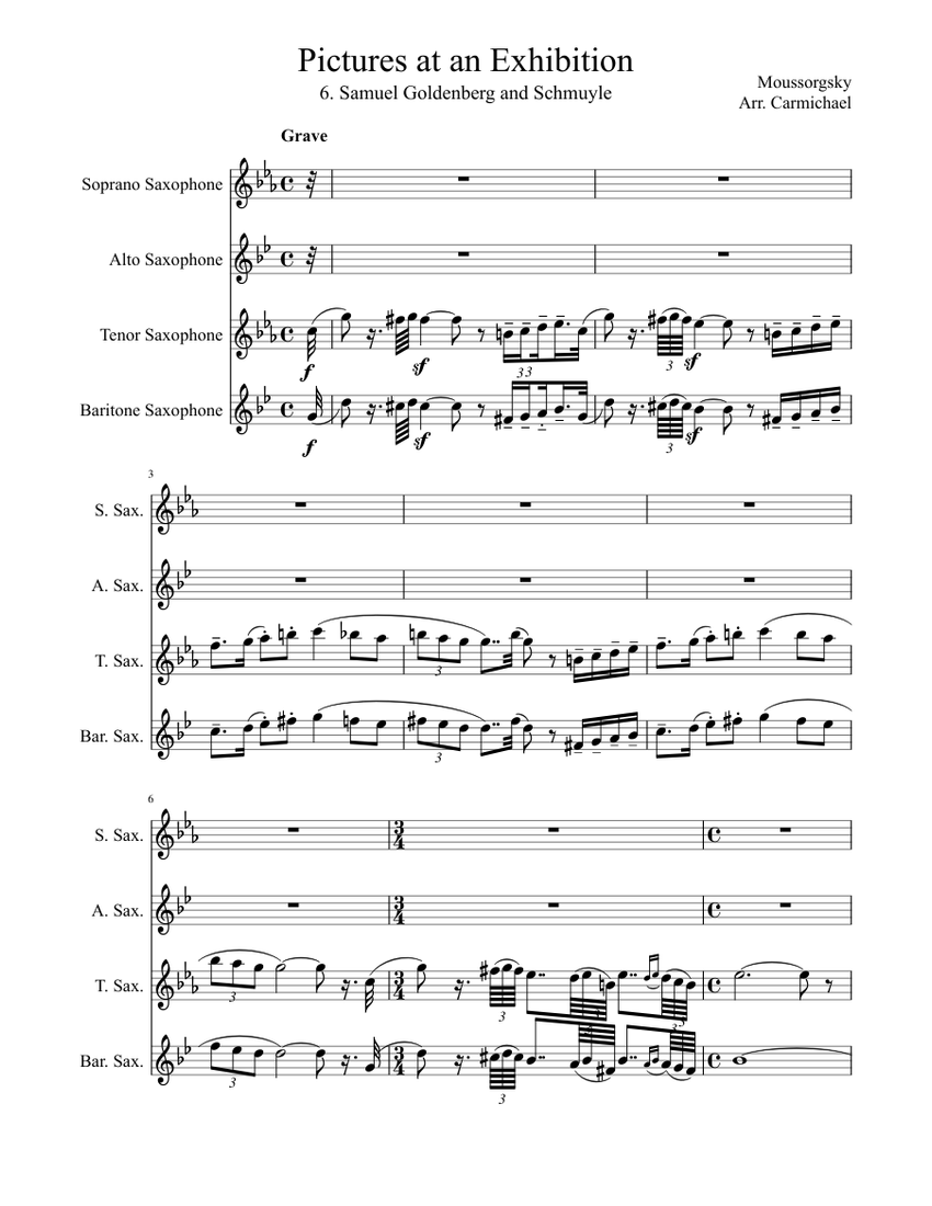 Pictures at an Exhibition - 6. Samuel Goldenberg and Schmuyle Sheet ...