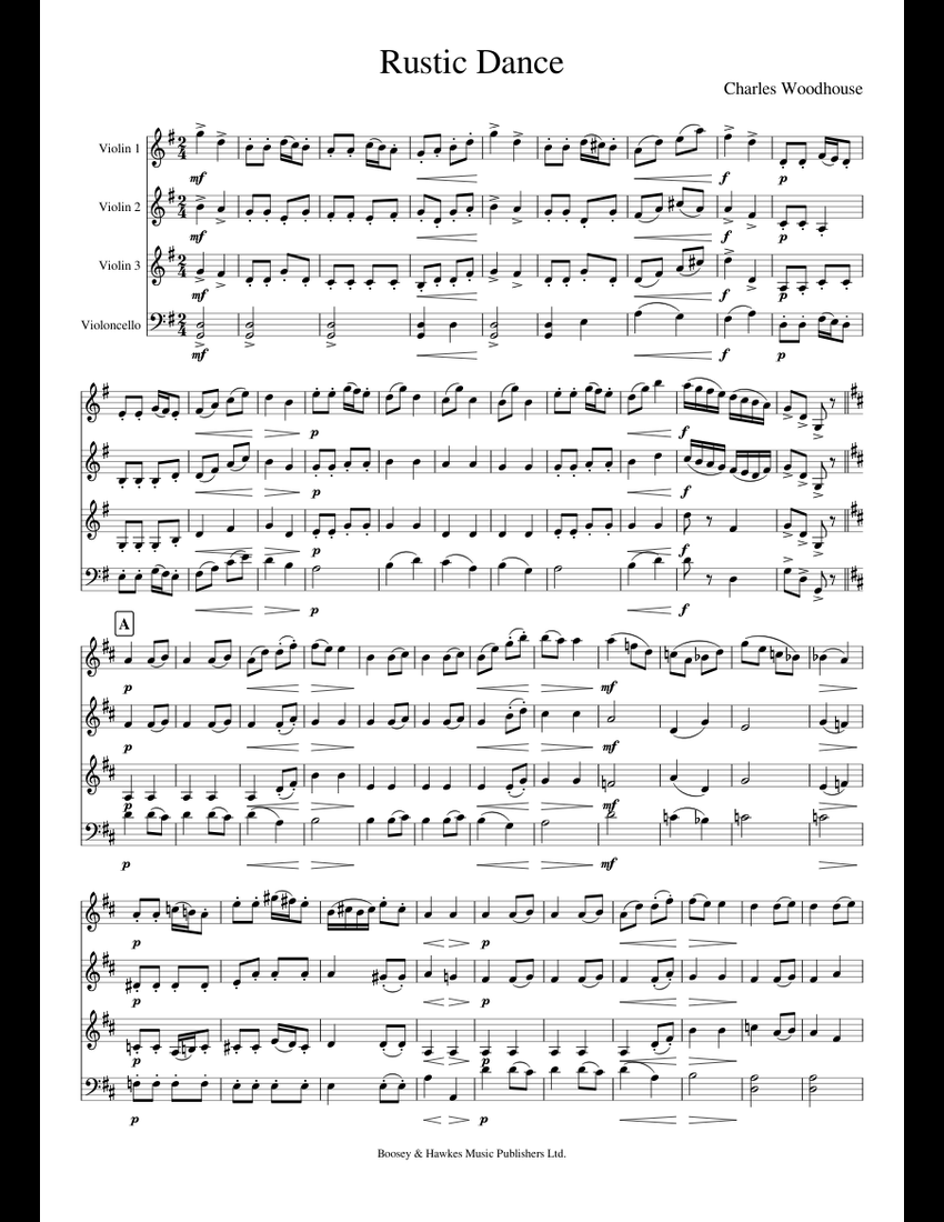 Rustic Dance sheet music for Violin, Cello download free in PDF or MIDI