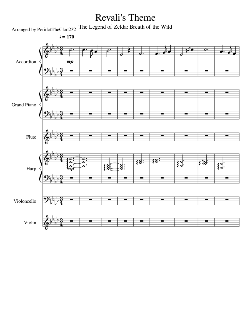Revali's Theme Sheet music for Piano, Flute, Violin, Accordion | Download free in PDF or MIDI ...