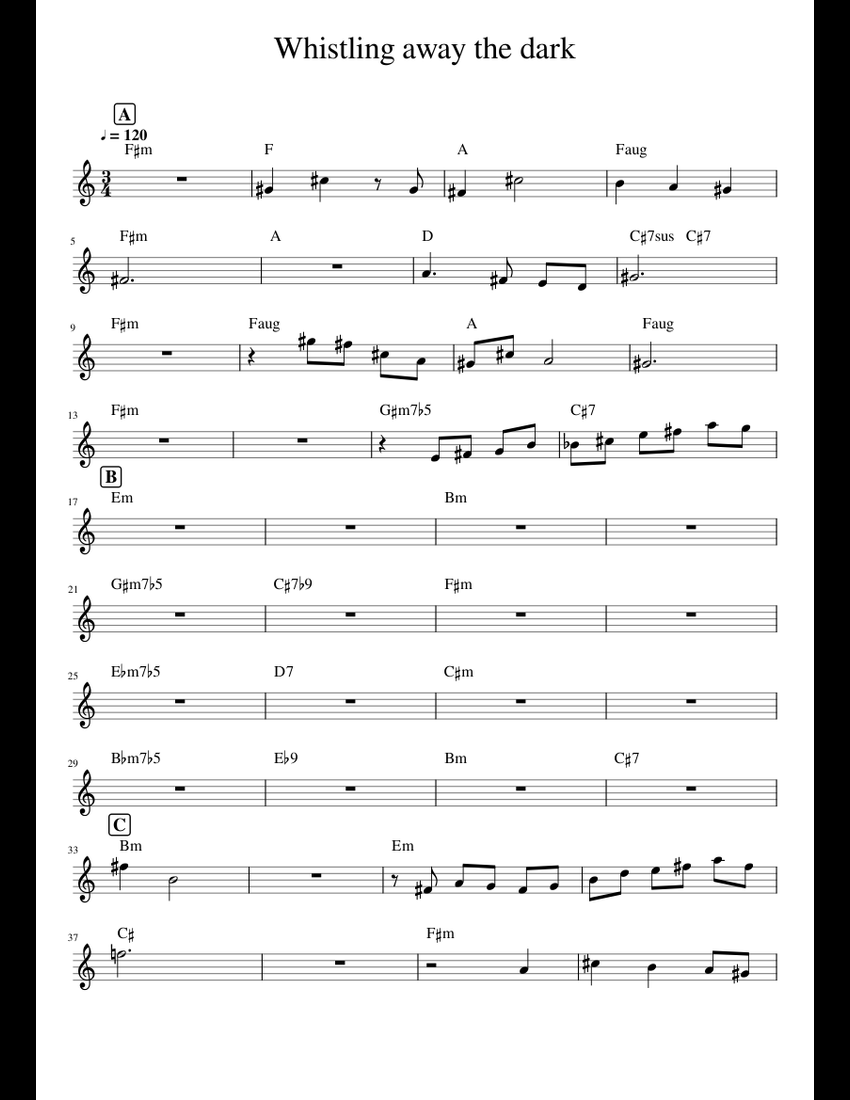 whistling sheet music for Piano download free in PDF or MIDI