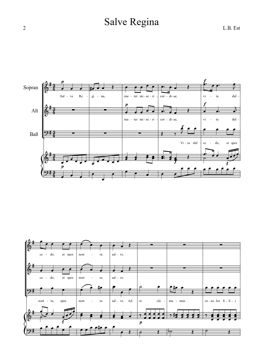 Salve Regina - EST sheet music download free in PDF or MIDI