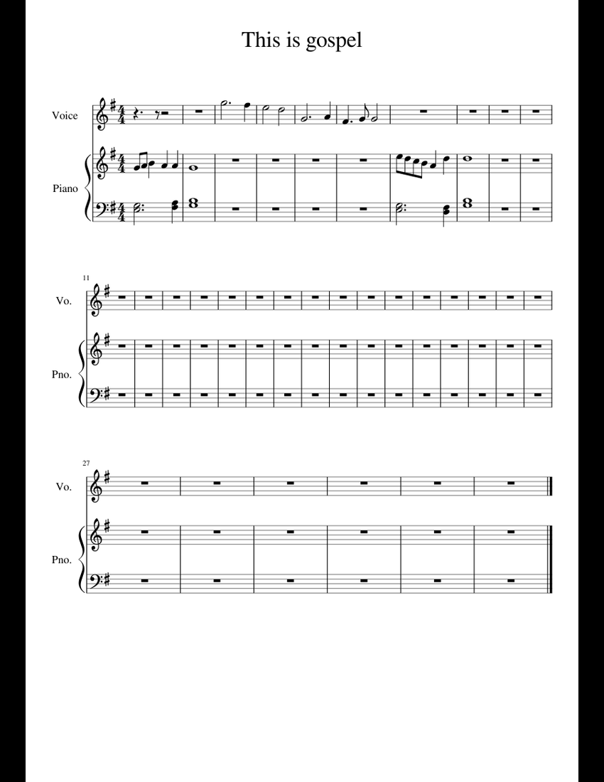 This is gospel sheet music for Piano, Voice download free in PDF or MIDI