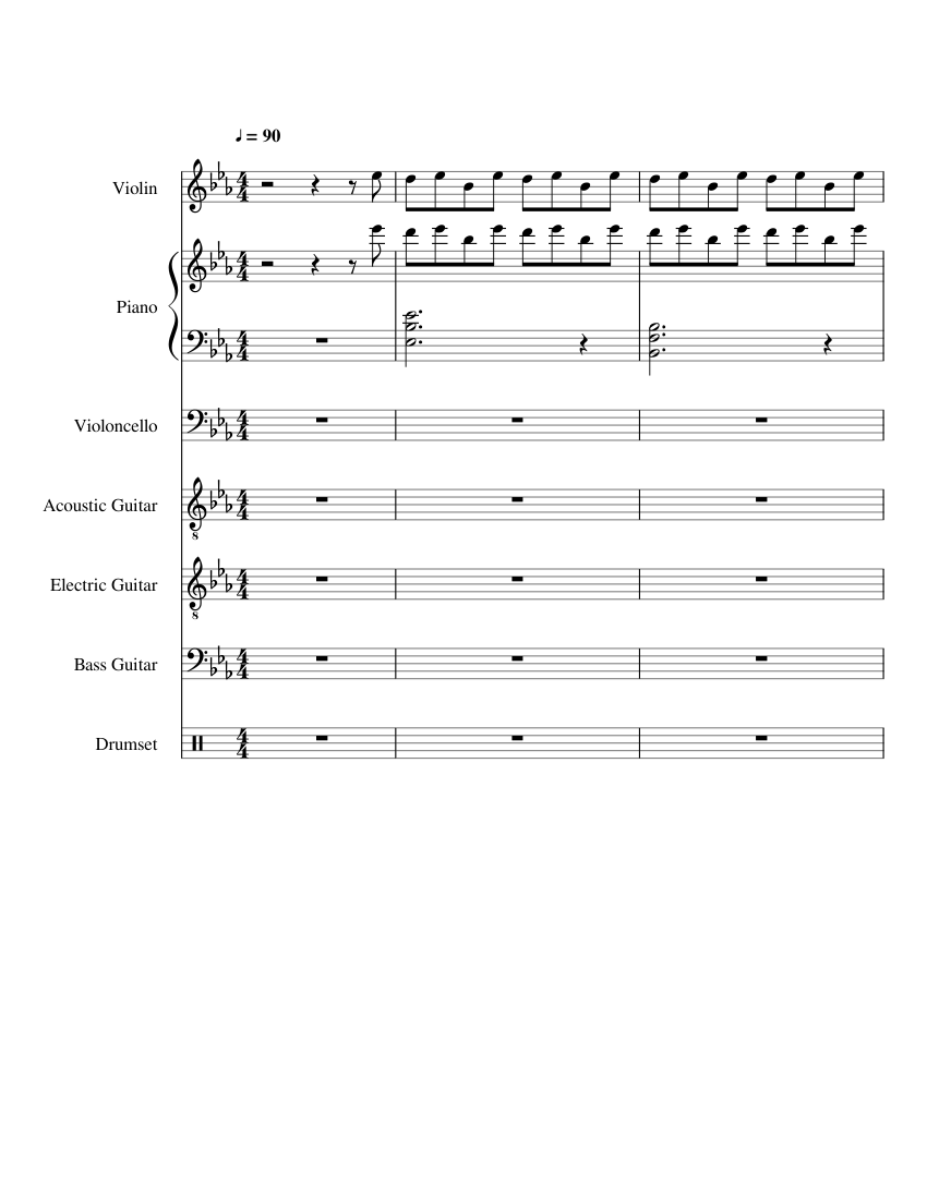 Demons sheet music for Violin, Piano, Cello, Guitar download free in ...