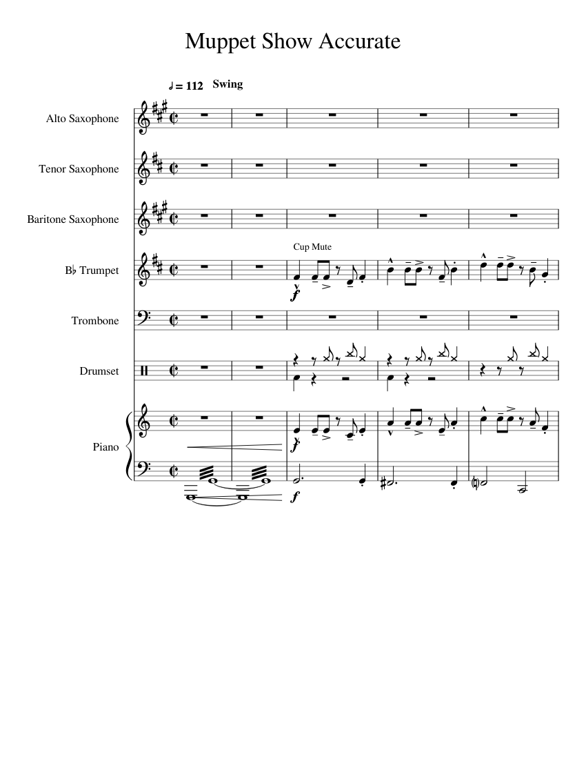 Muppet Show Theme Sheet music for Piano, Alto Saxophone, Tenor ...