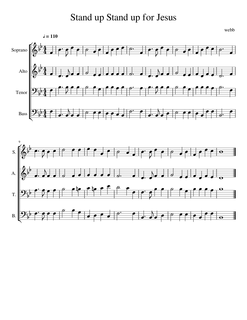 Stand up Stand up for Jesus Sheet music for Soprano, Tenor, Alto, Bass ...