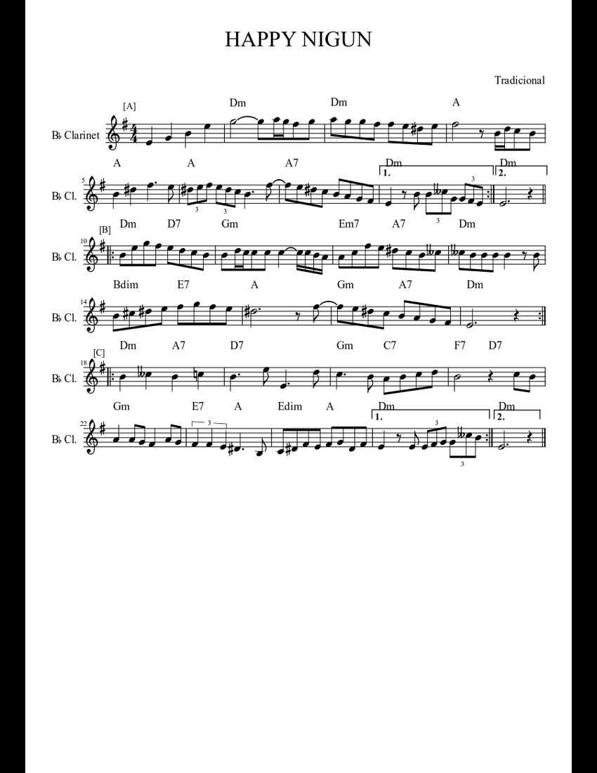 Happy Nigun sheet music download free in PDF or MIDI