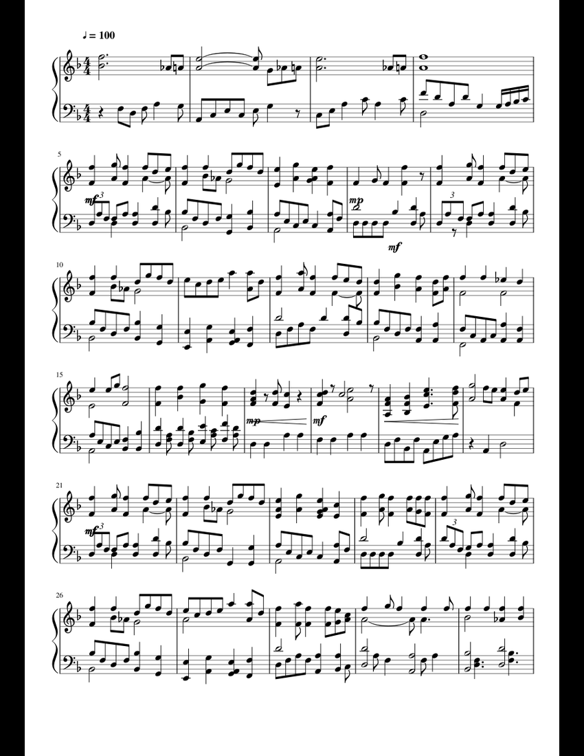 Solo sheet music for Piano download free in PDF or MIDI