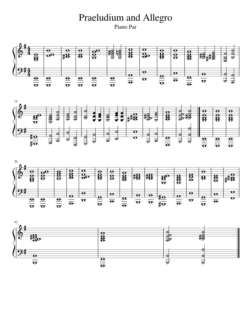 Praeludium and Allegro sheet music for Piano download free in PDF or MIDI