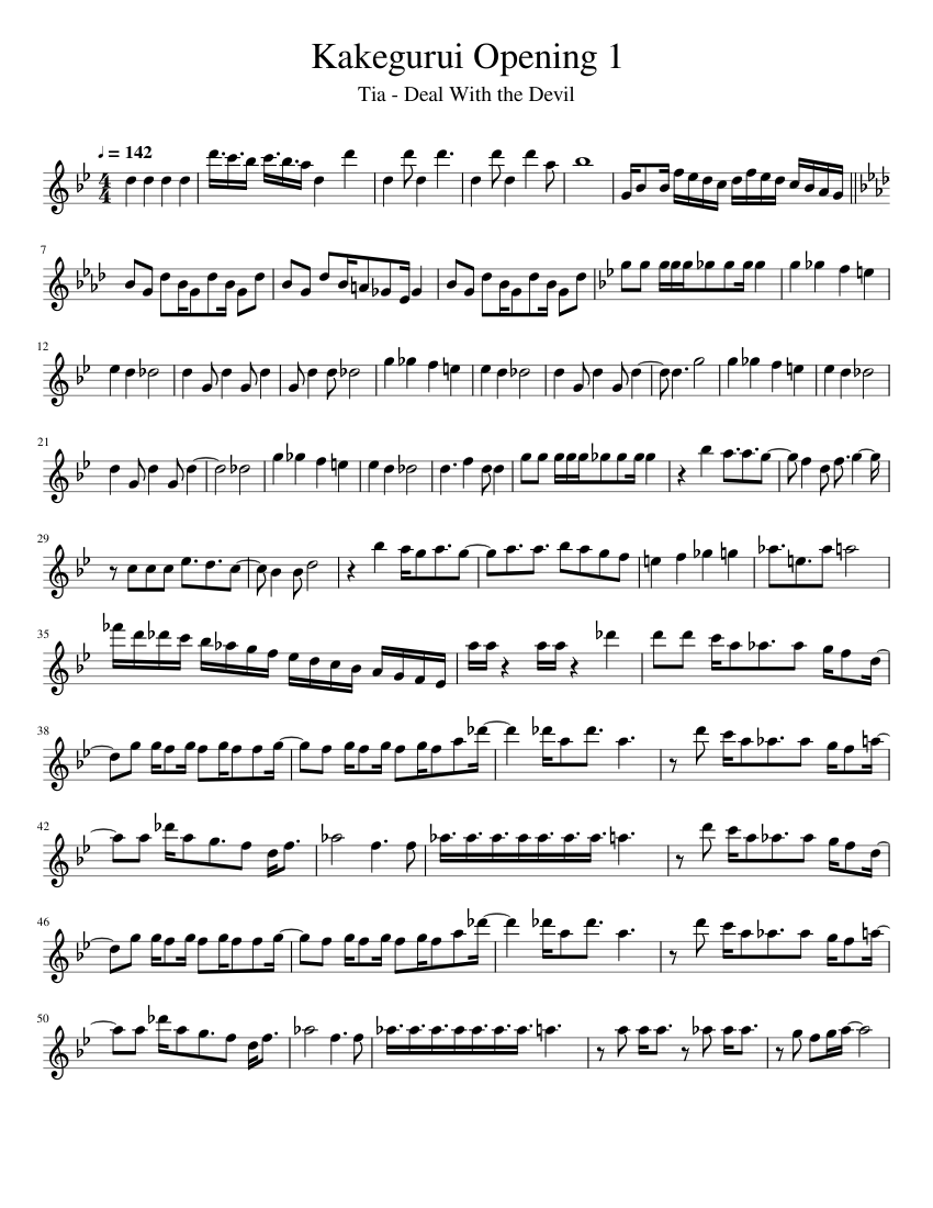 Kakegurui Opening 1 Sheet music for Flute (Solo) | Musescore.com