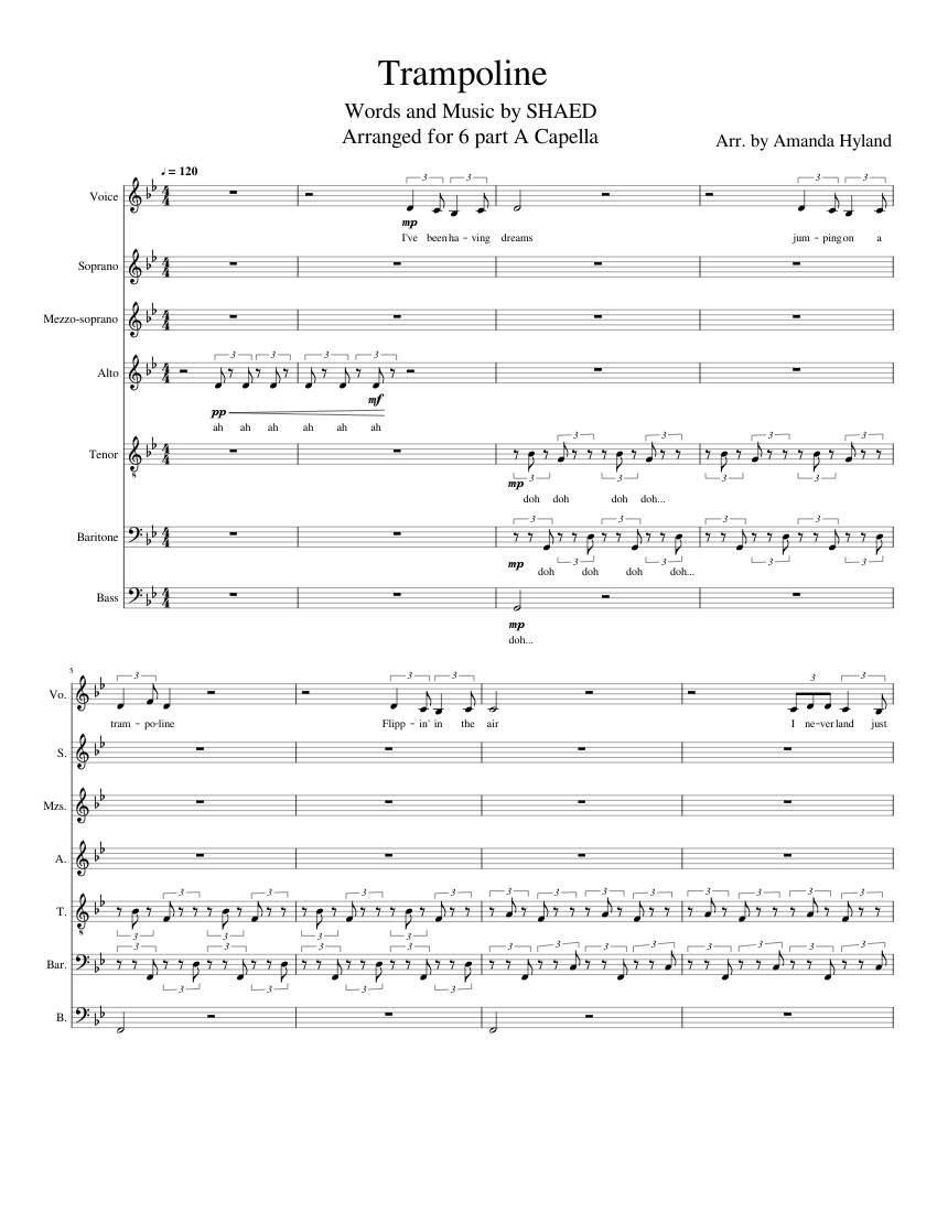 Trampoline sheet music for Piano download free in PDF or MIDI