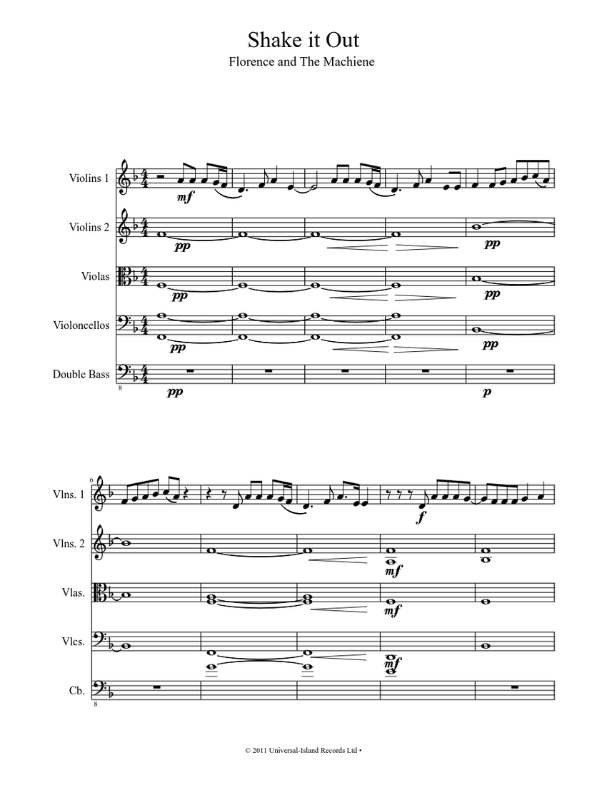 Shake It Out Sheet music | Musescore.com