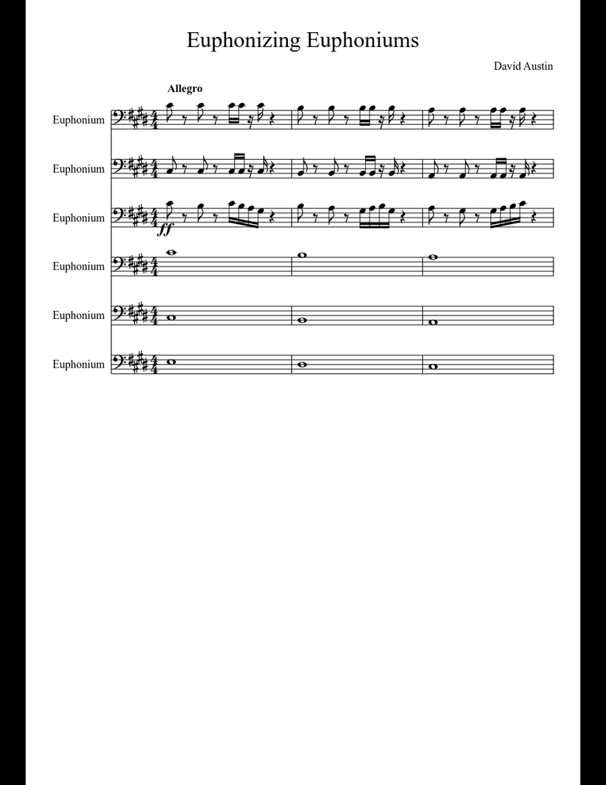 Euphonizing Euphoniums sheet music download free in PDF or MIDI