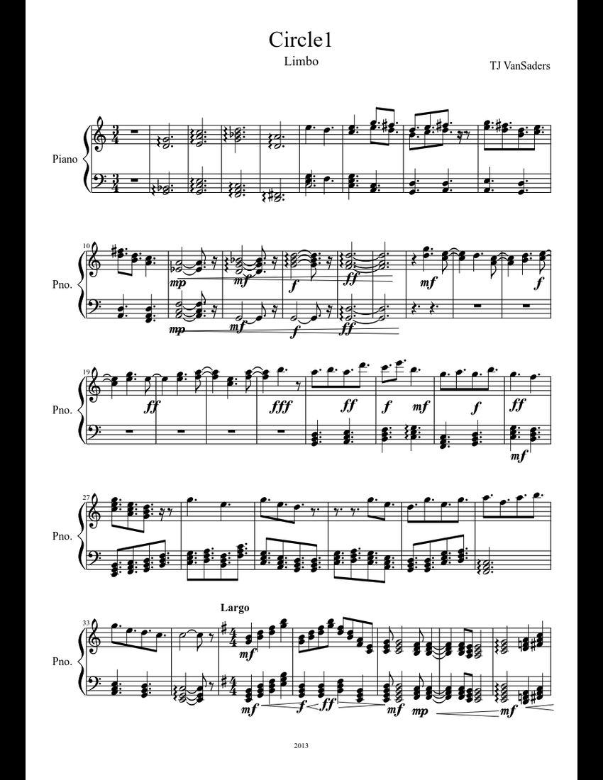 Circle 1- Limbo sheet music download free in PDF or MIDI