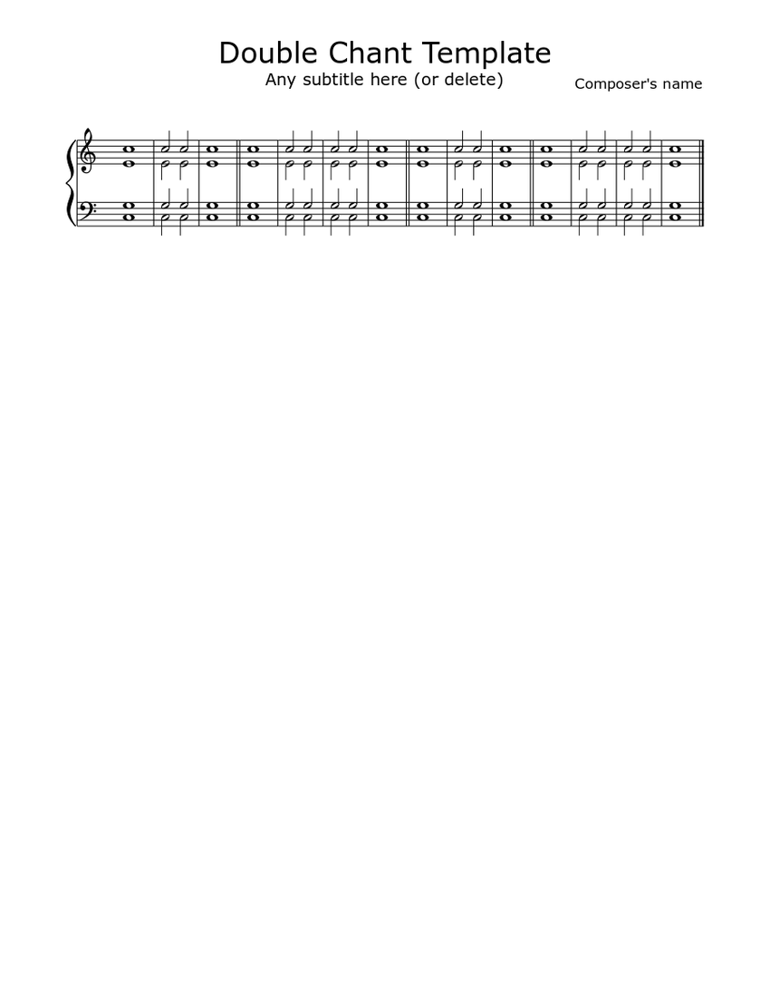 Double Chant Template Sheet music | Download free in PDF or MIDI ...