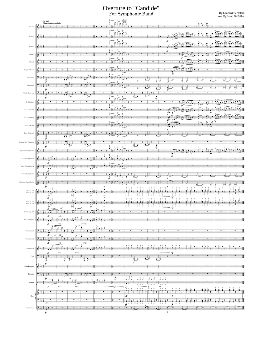 Overture to Candide for Wind Orchestra Sheet music for Flute, Clarinet, Piccolo, Oboe | Download ...