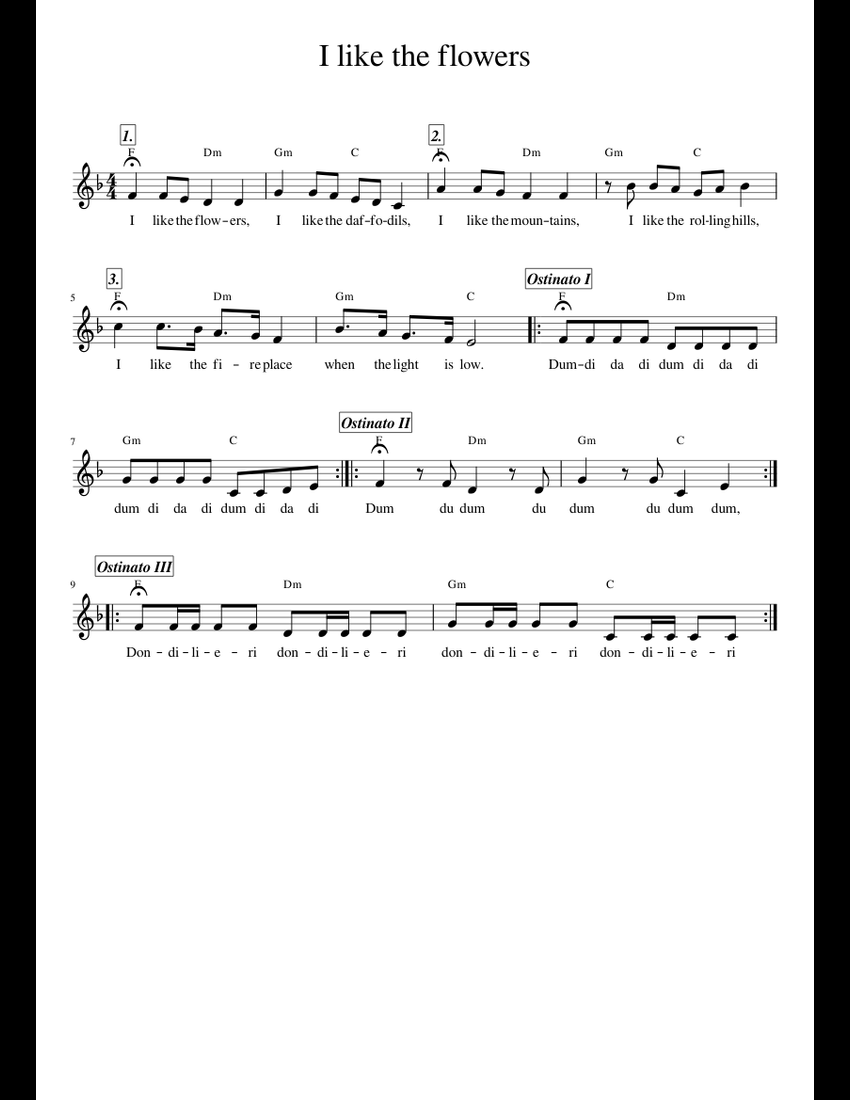 I like the flowers sheet music for Piano download free in PDF or MIDI