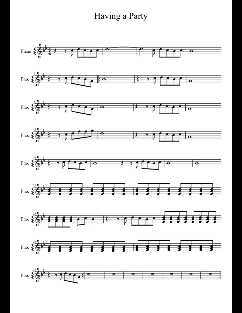 Having a Party sheet music download free in PDF or MIDI