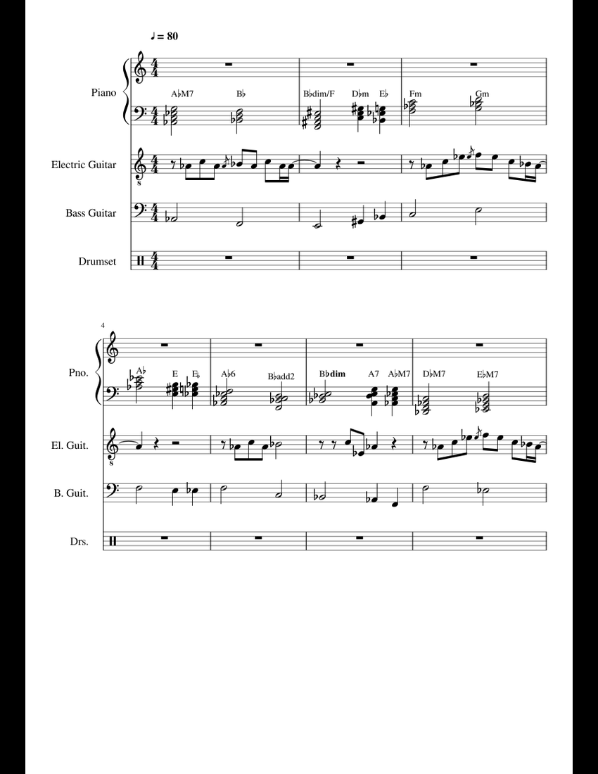 Brain stew sheet music for Piano, Guitar, Bass, Percussion download ...