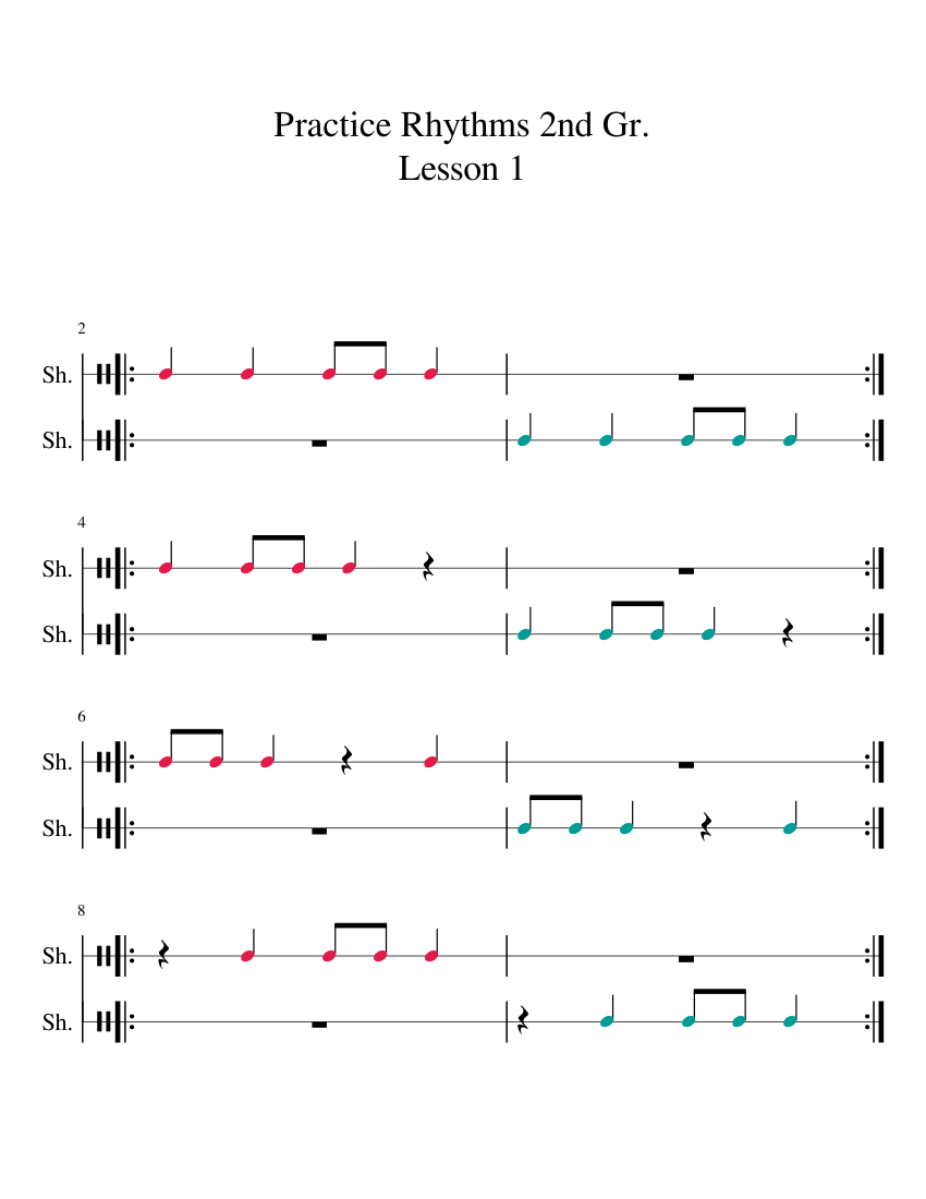 Practice Rhythms Second Grade Sheet music | Musescore.com