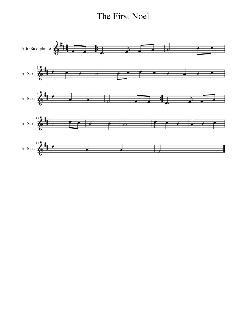 The First Noel - Alto Sax Sheet music | Musescore.com