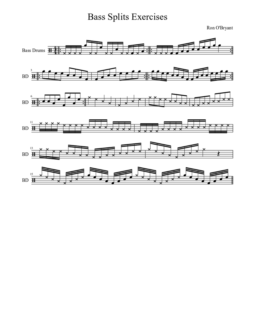 Bass Splits Exercises Sheet music | Download free in PDF or MIDI ...