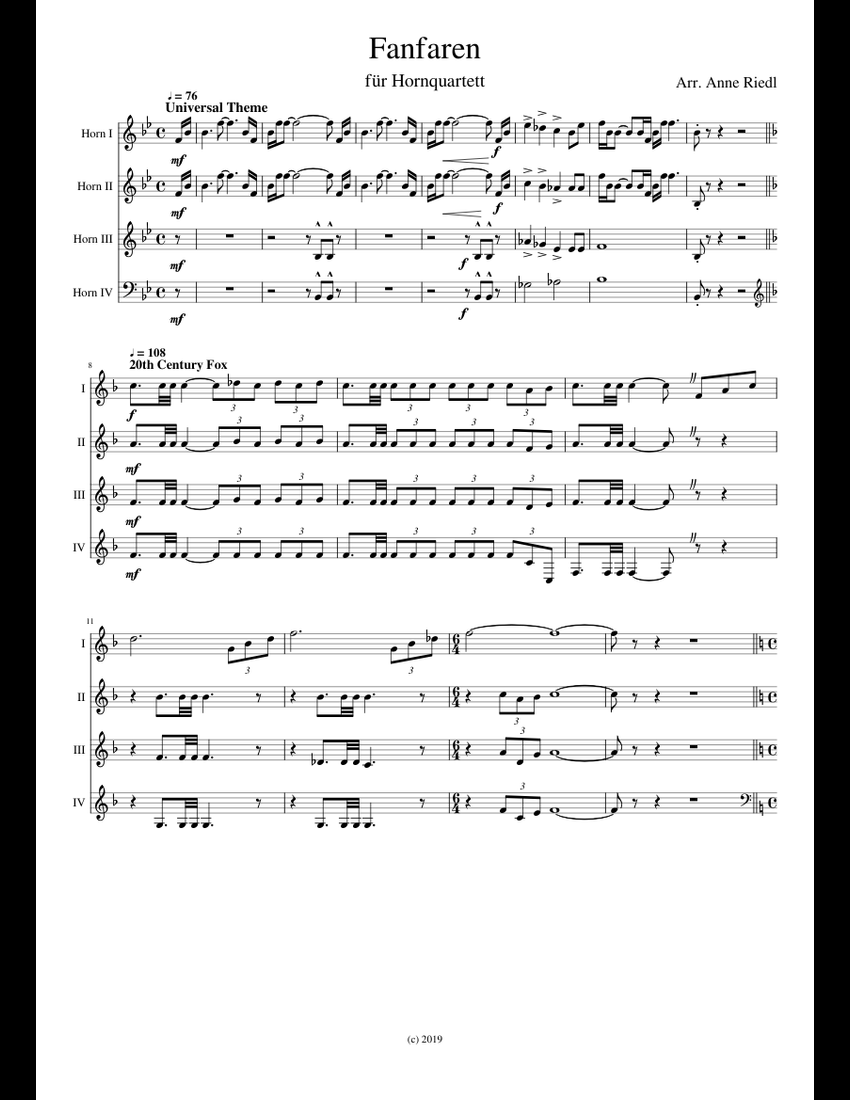 Fanfaren - eine Zusammenstellung sheet music for French Horn download ...
